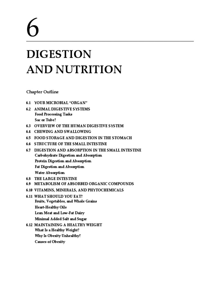 Handouts On Digestion and Nutrition | PDF | Digestion | Human Digestive ...