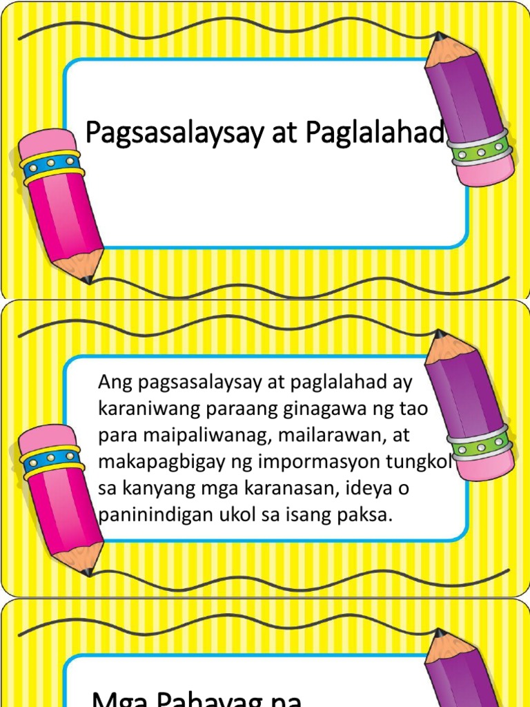 Pagsasalaysay at Paglalahad | PDF