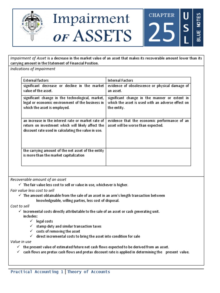 Impairment of Assets | PDF | Depreciation | Financial Accounting