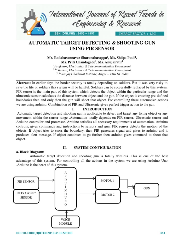 Automatic Target Detecting Shooting Gun Using Pir Sensor | PDF | Arduino | Electronics