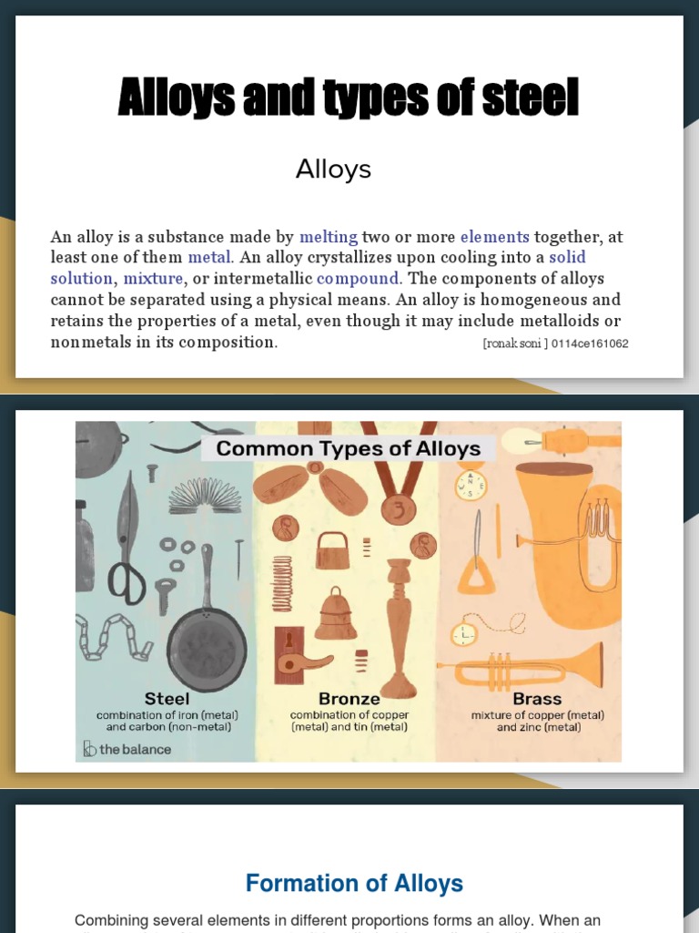 Alloys and Types of Steel | PDF | Alloy | Steel