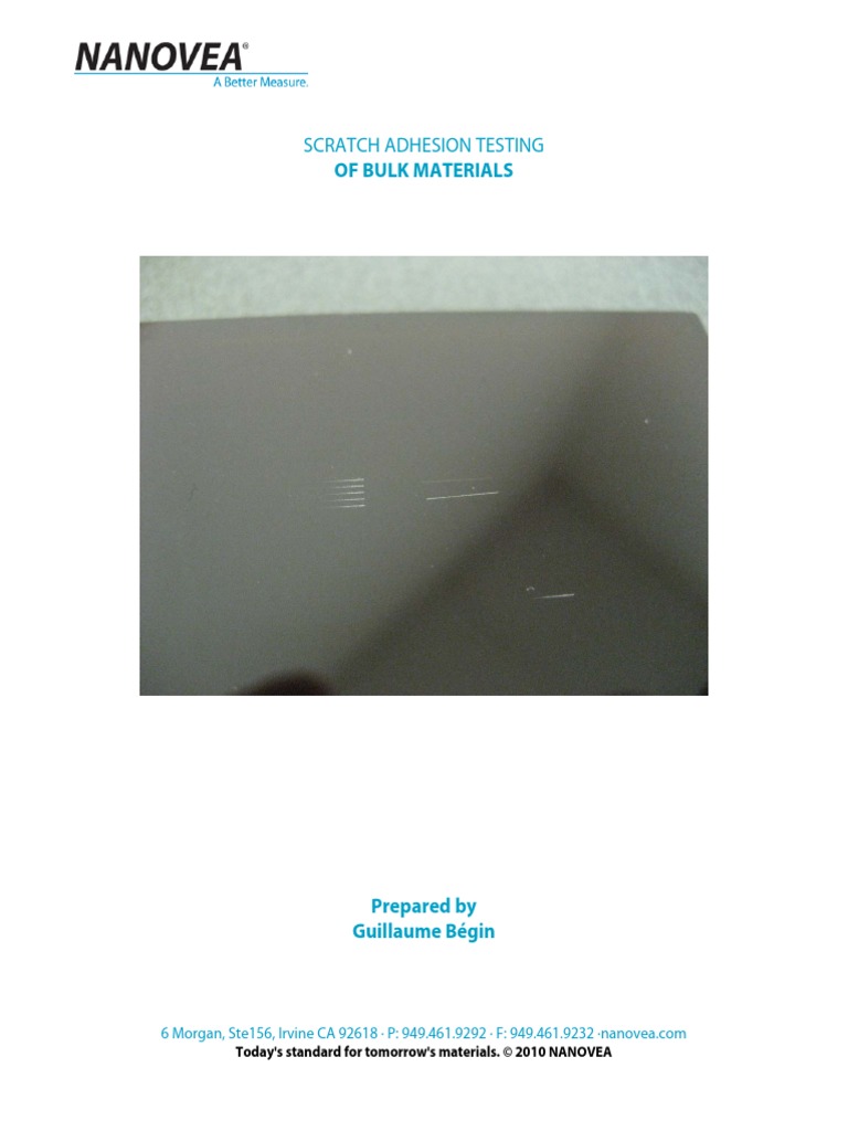 BulkMaterialsScratch TEST | PDF | Friction | Deformation (Engineering)