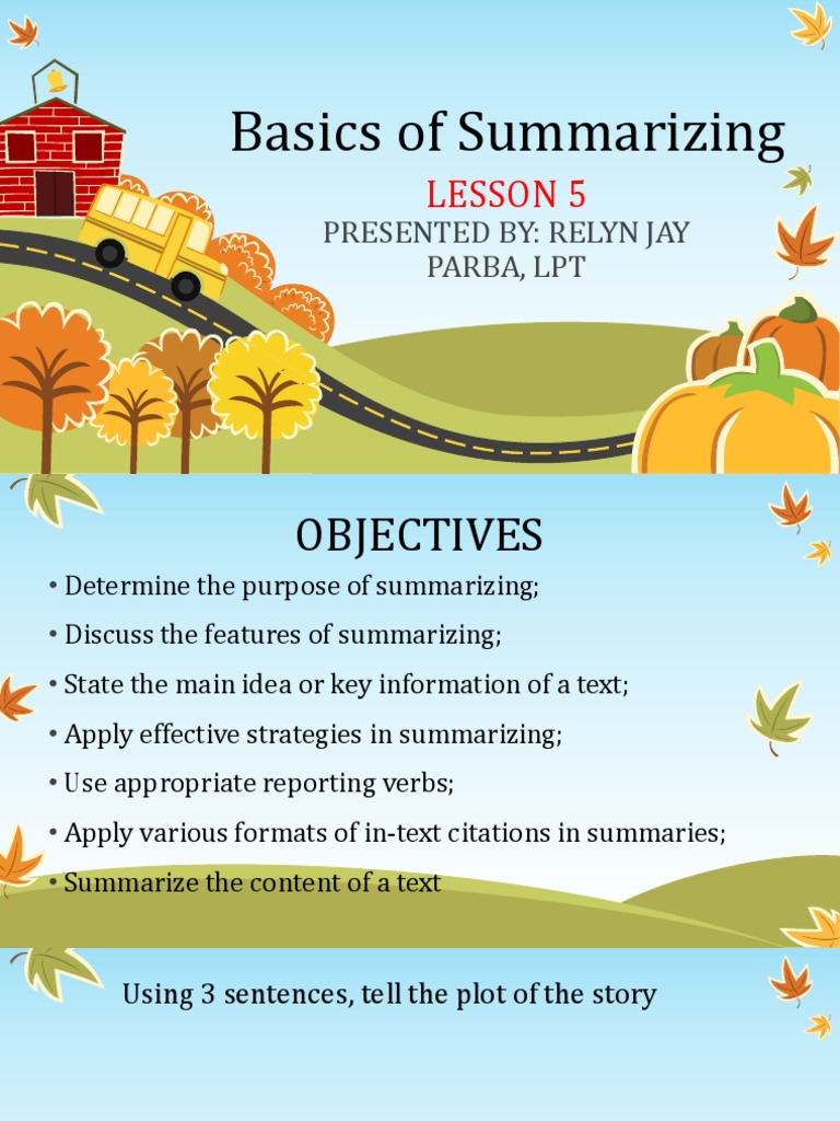 5 Basics of Summarizing Notes | PDF | Syntax | Information