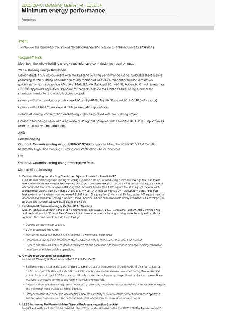 Minimum Energy Performance | Download Free PDF | Leadership In Energy ...