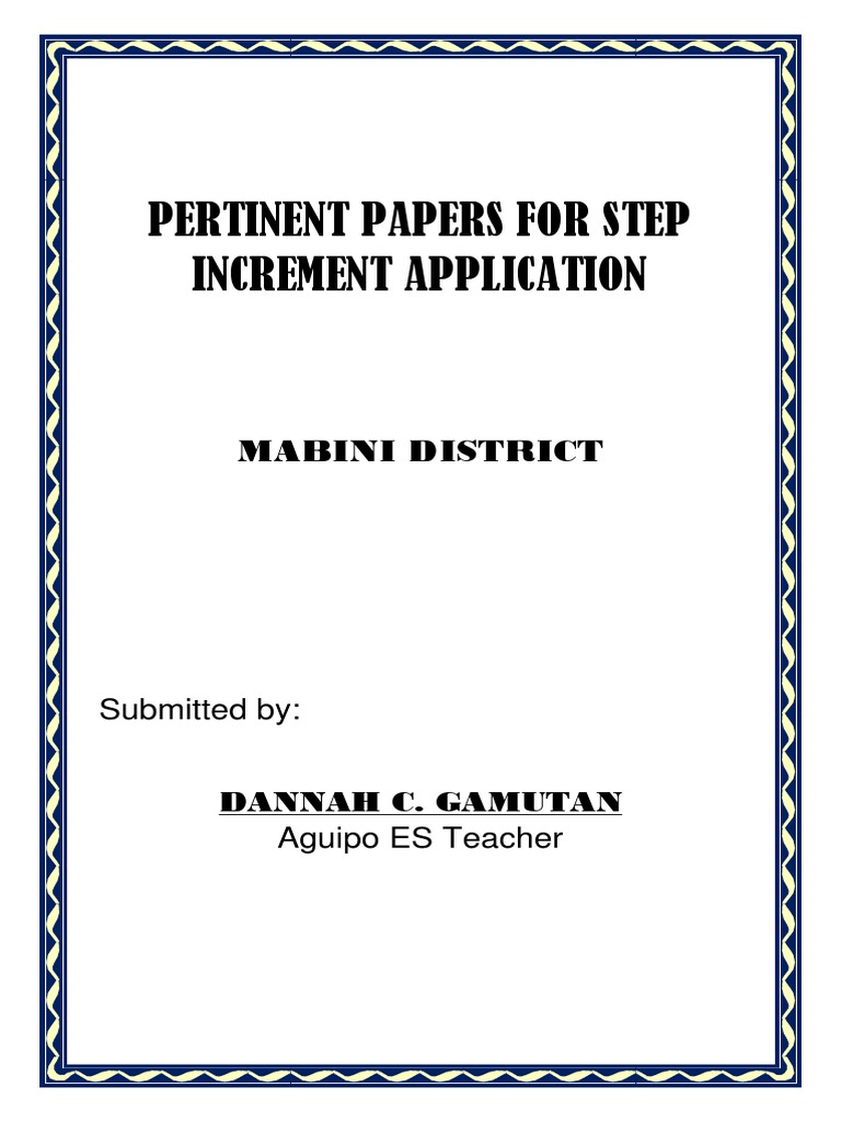 Pertinent Papers For Step Increment Application | PDF