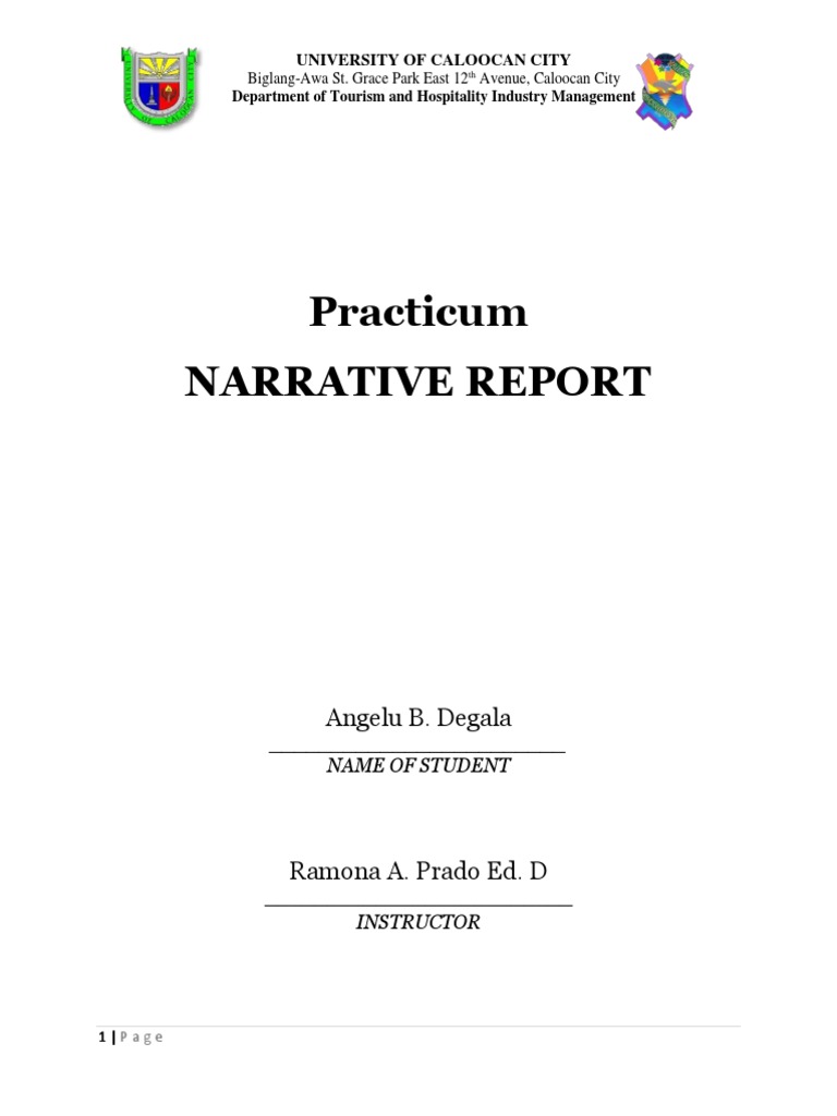 Practicum Narrative Report: Angelu B. Degala | PDF | Fee | Quality Management