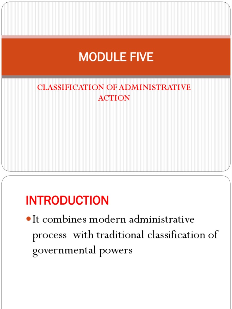 Module Five: Classification of Administrative Action | PDF