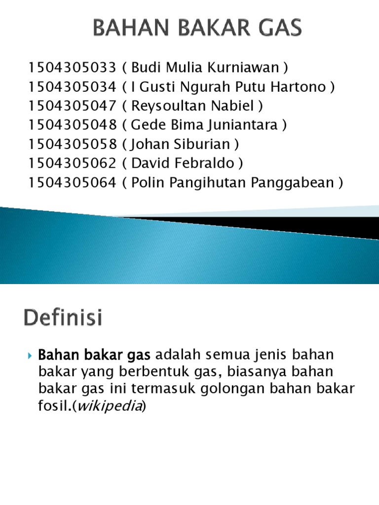 Bahan Bakar Gas | PDF