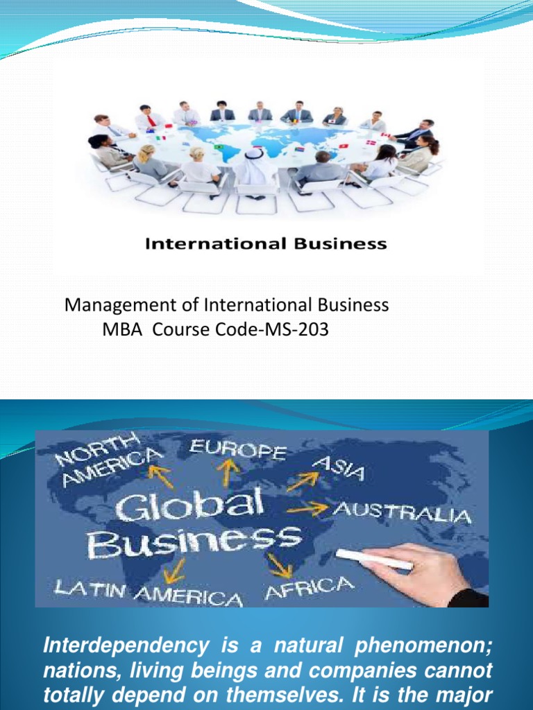 Management of International Business MBA Course Code-MS-203 | PDF ...