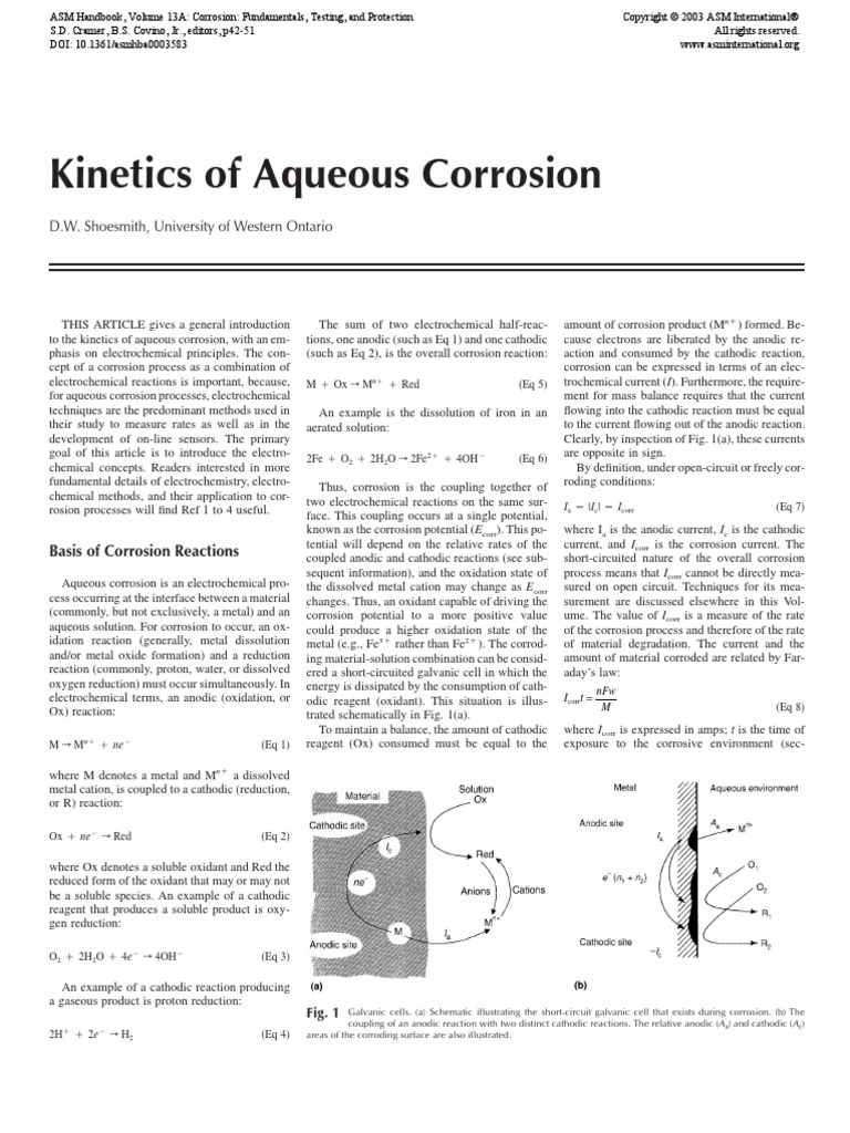 Kinetics of Aqueous Corrosion | PDF | Corrosion | Redox