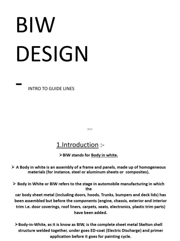 Biw Design | PDF | Sheet Metal | Rolling (Metalworking)