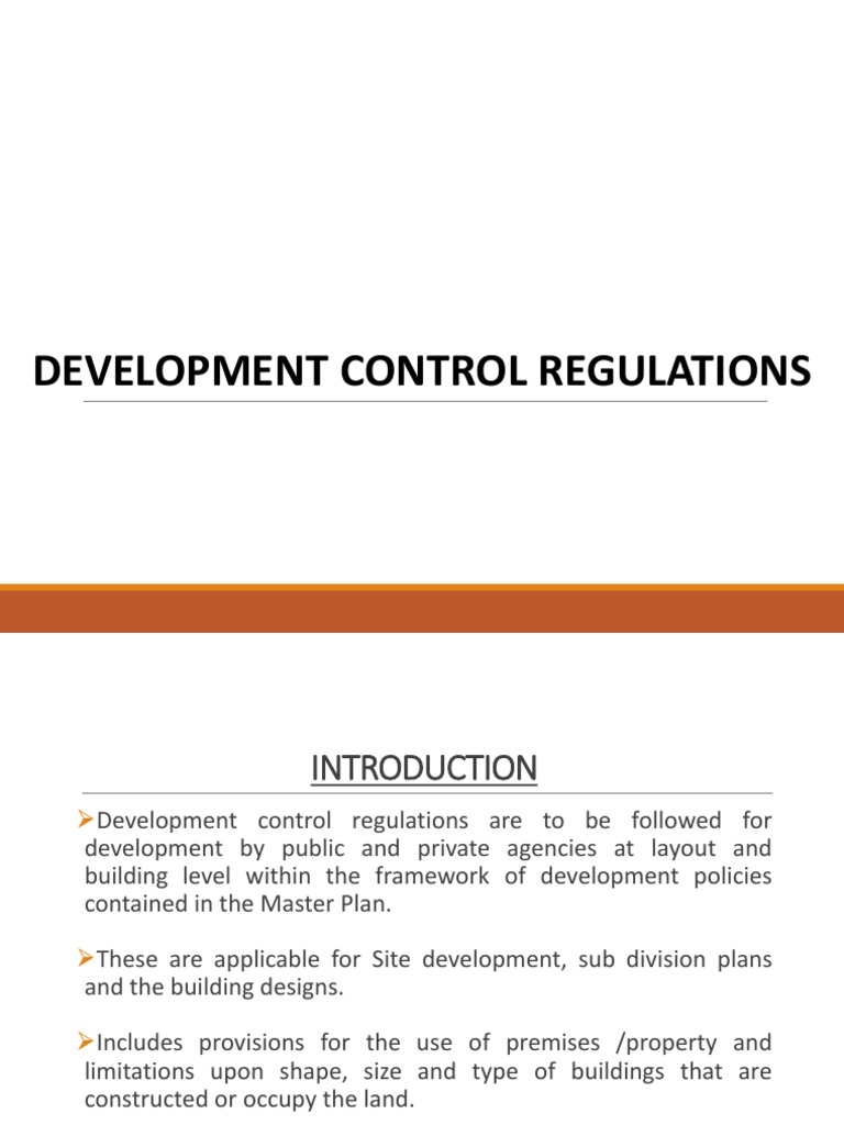 Development Control Regulations | PDF