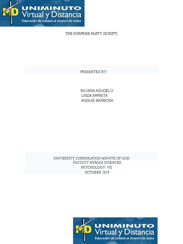 The Surprise Party (Script) : Presented by | PDF | Language Arts ...
