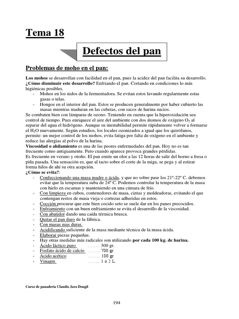 Defectos en El Pan | PDF | Panes | De masa fermentada