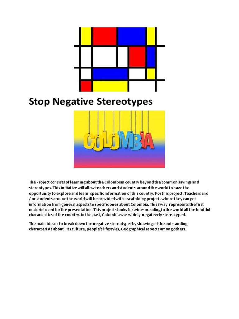 Stop Stereotypes | Download Free PDF | Andes | Colombia