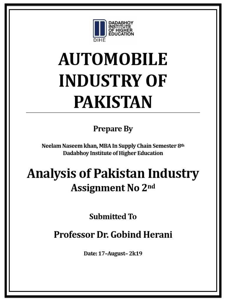 Automobile Industry Assignment | PDF | Car | Vehicles