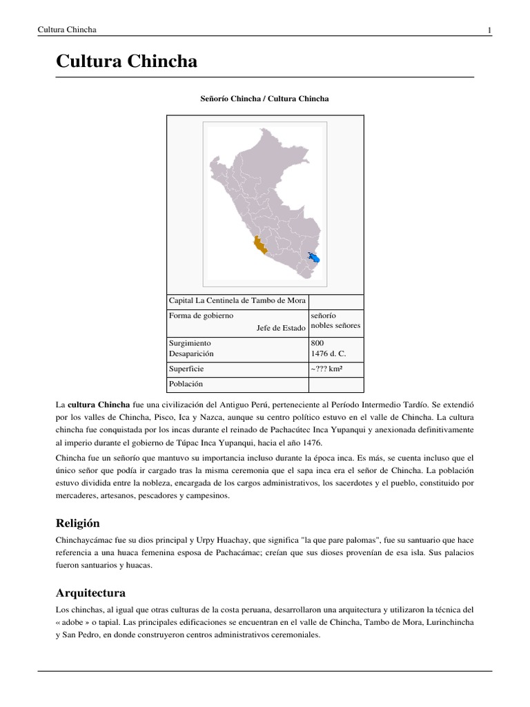 Cultura Chincha 1 Cultura Chincha PDF | PDF | Perú | Andes