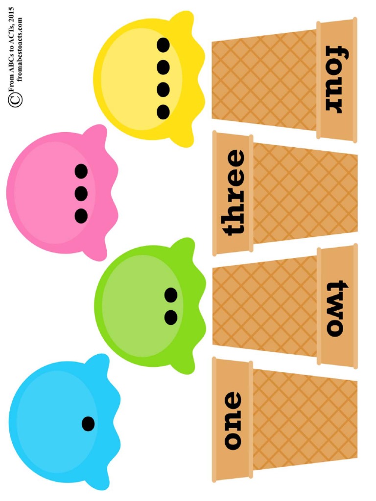 Ice Cream Cone Number Matching PDF | PDF