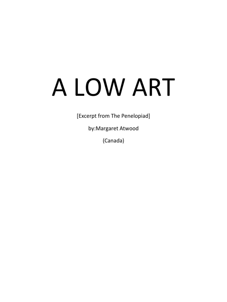 A Low Art | PDF | Penelope