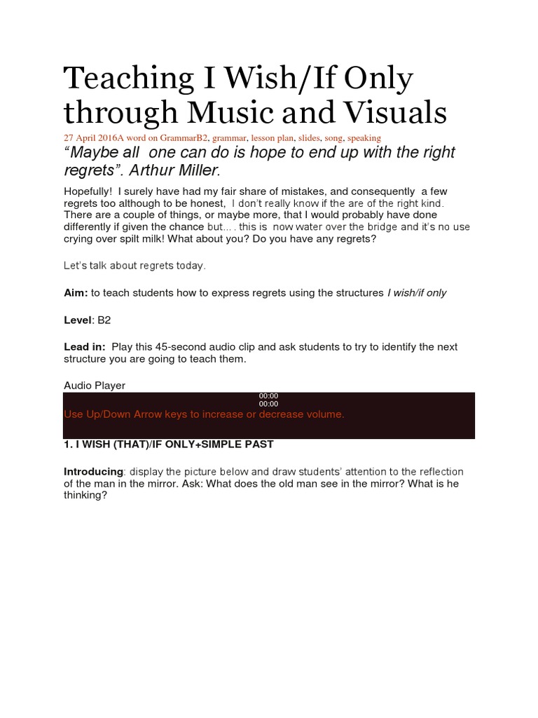 Teaching I Wish | PDF | Communication | Grammar
