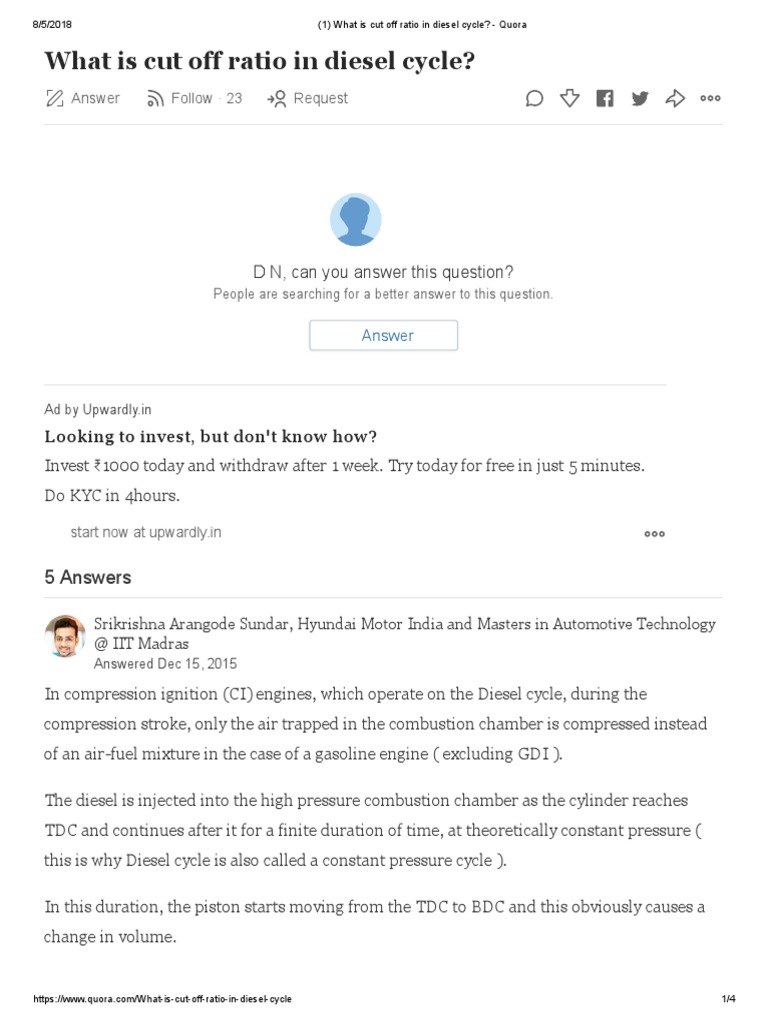 Cut Off Ratio in Diesel Cycle | PDF | Diesel Engine | Systems Engineering