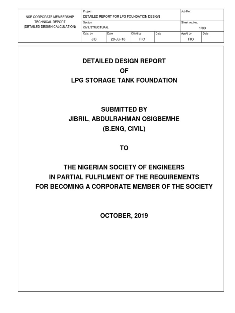 Nse Corporate Membership Technical Report (Detailed Design Calculation ...