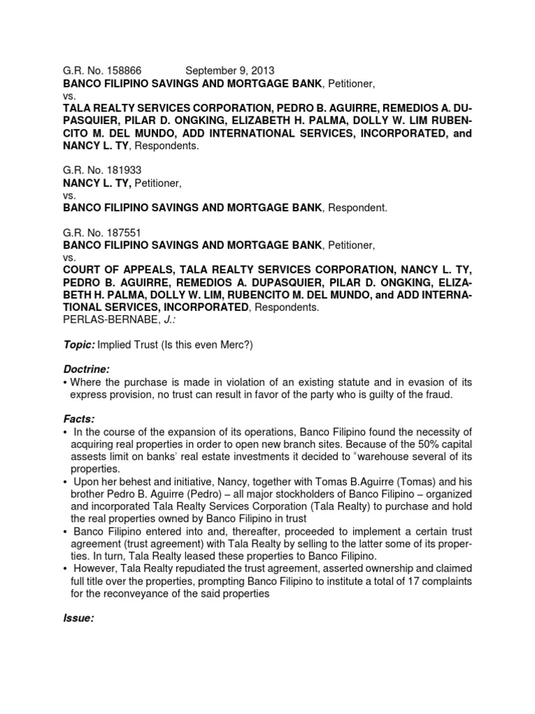 Topic: Implied Trust (Is This Even Merc?) Doctrine | PDF | Trust Law ...