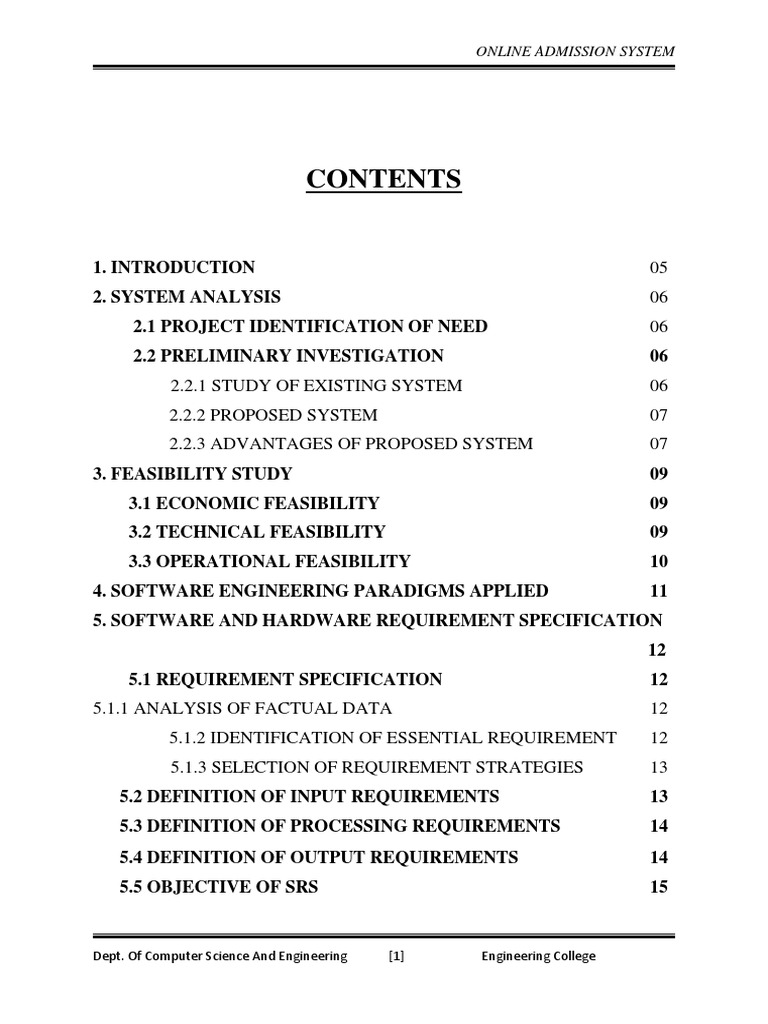 Online Admission System Project Report | PDF | Php | Databases