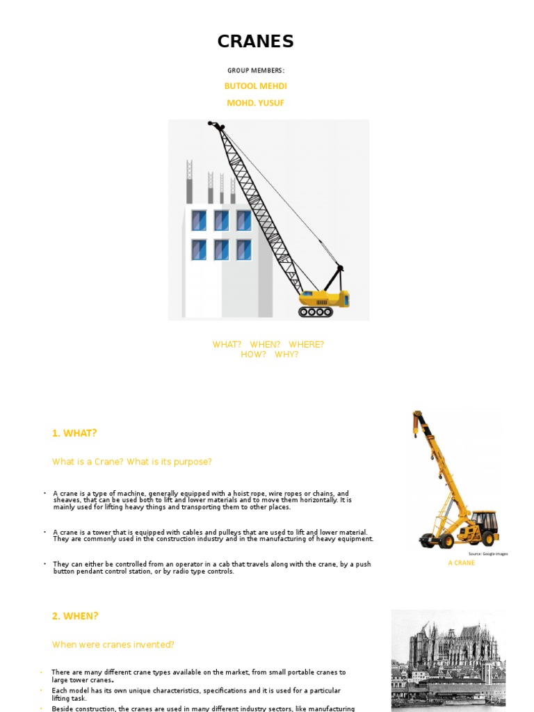 Overview of Crane Types and History | PDF | Crane (Machine ...