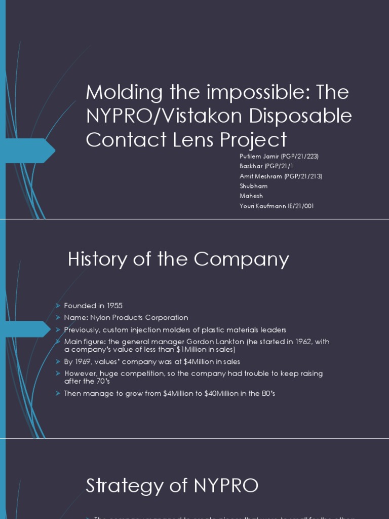 Molding The Impossible: The NYPRO/Vistakon Disposable Contact Lens ...