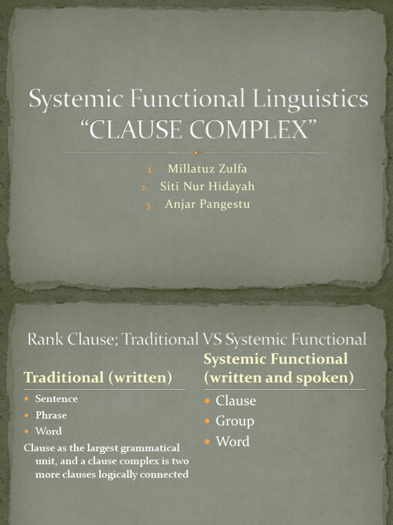 SFL Group-Clause Complex | PDF | Clause | Sentence (Linguistics)