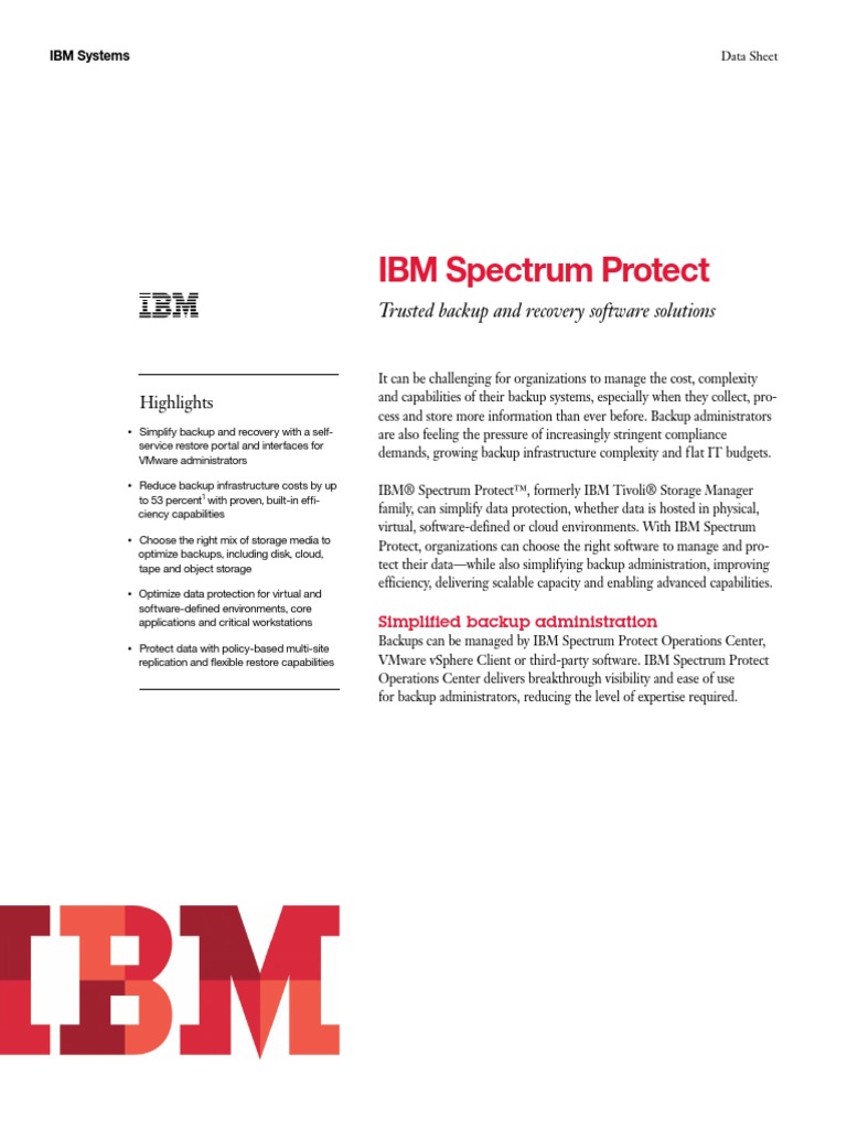 Spectrum Protect | PDF | Backup | Cloud Computing