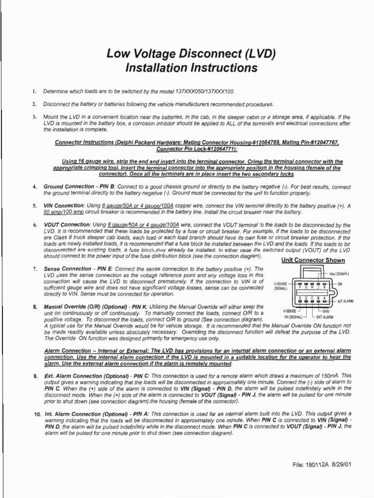 Delco Remy LVD Installation Instructions | PDF | Electrical Connector ...