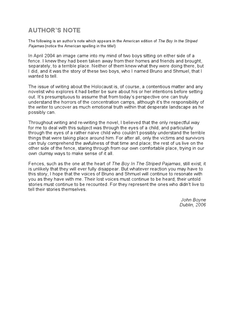 Author's Notes | PDF | General Fiction