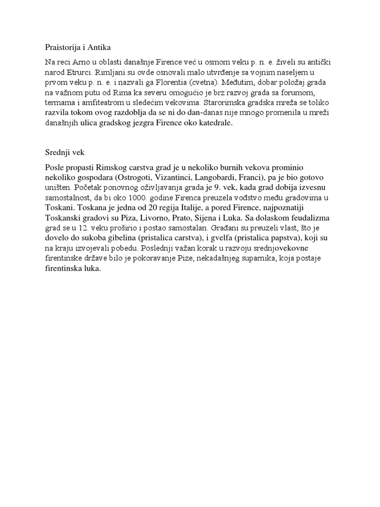 Firenca. Kroz Vreme | PDF