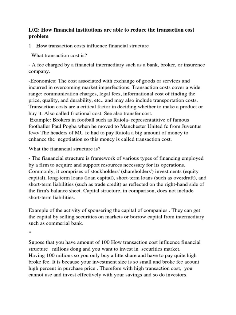 L02: How Financial Institutions Are Able To Reduce The Transaction Cost ...