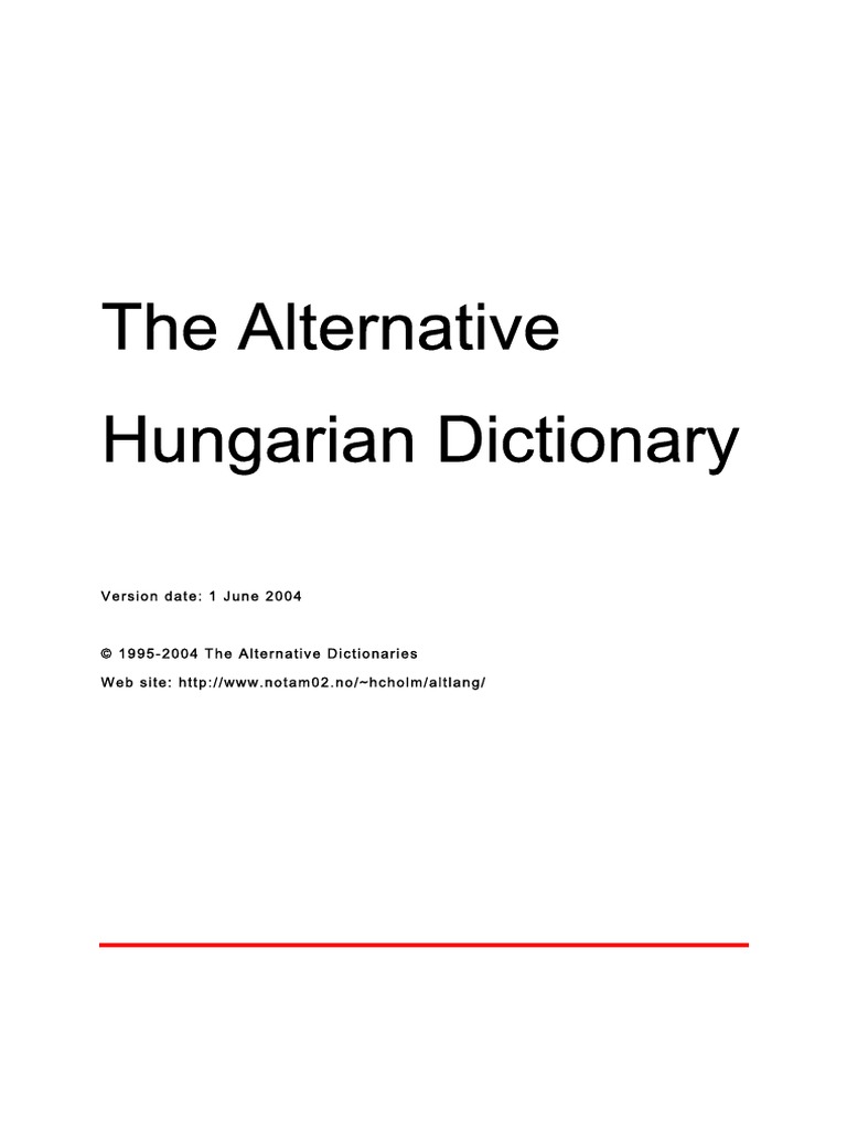Alternate Hungarian Dictionary | PDF | Verb | Adjective