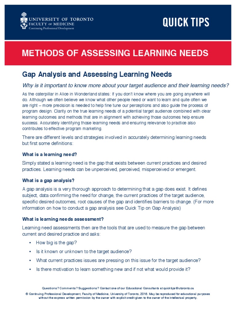 05 How To Conduct A Needs Assesment | PDF | Target Audience | Data Analysis