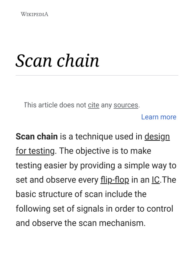 Scan Chain: Scan Chain Is A Technique Used in Design | PDF | Electronic ...