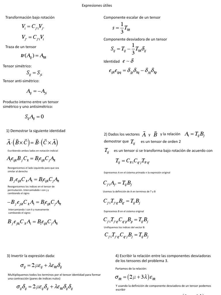 Ejemplos Notacion Indicial | PDF | Tensor | Espacio