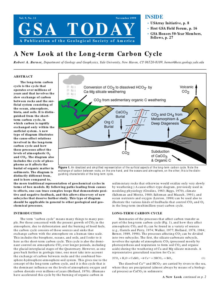 Berner - A New Look at The Long-Term Carbon Cycle | PDF | Carbon Cycle ...