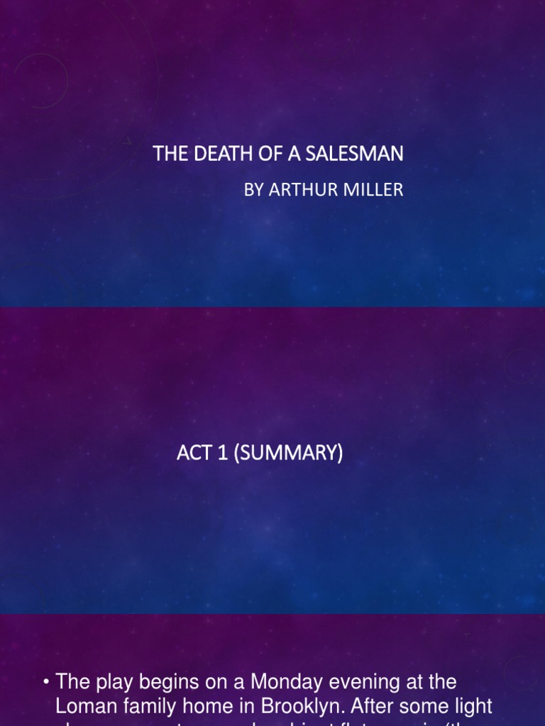 Summary of Act 1: Death of a Salesman | PDF | Mystery, Thriller & Crime ...