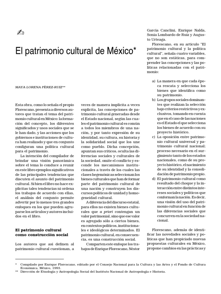 El Patrimonio Cultural de México | PDF | Bienes (Ley) | Nación