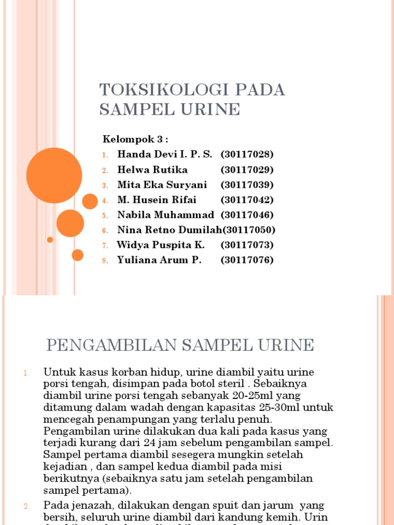 Toksikologi Pada Sampel Urine | PDF