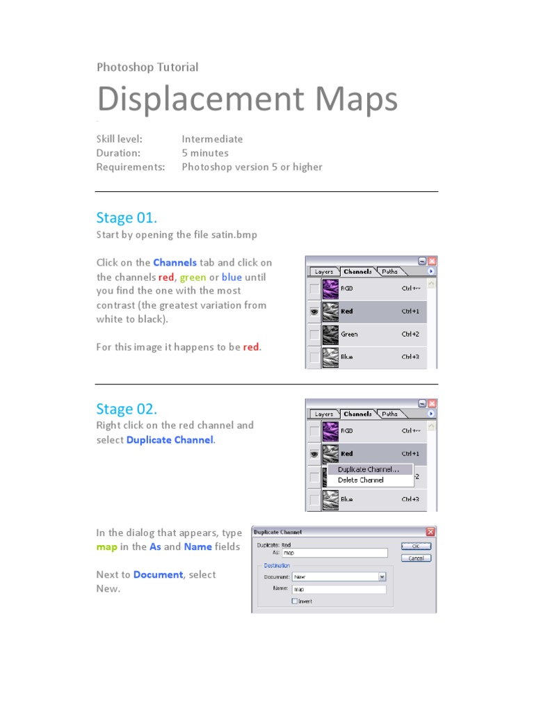 Photoshop Tutorial: Displacement Maps | PDF | Adobe Photoshop | Image ...