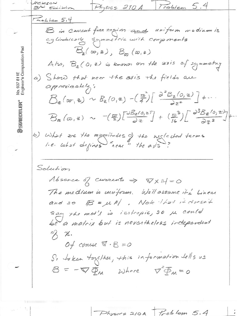 Jackson Homework Physics Solutions Solution | PDF