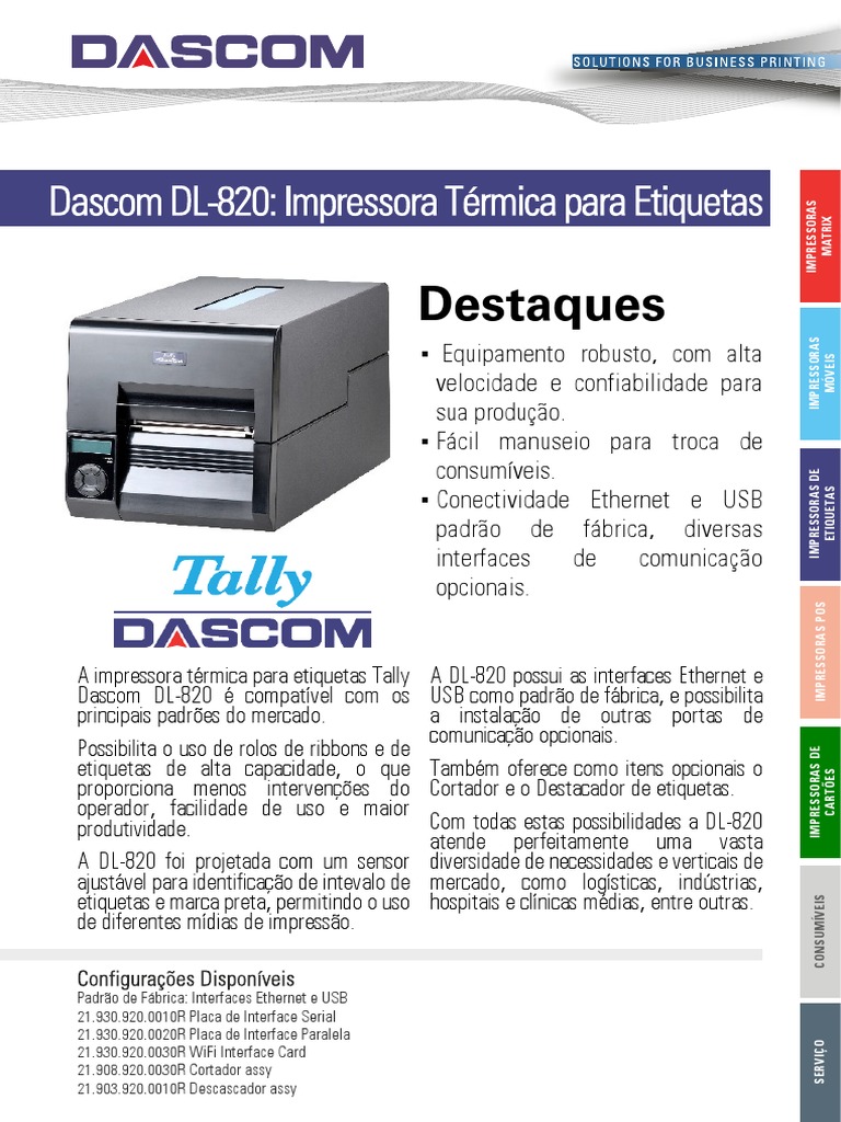 Catálogo Dascom DL-820 | PDF | USB | Microsoft Windows