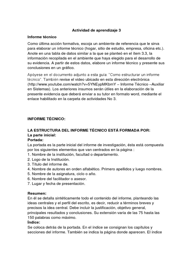 Estructura de Informe Tecnico | PDF | Publicación | Bibliografía