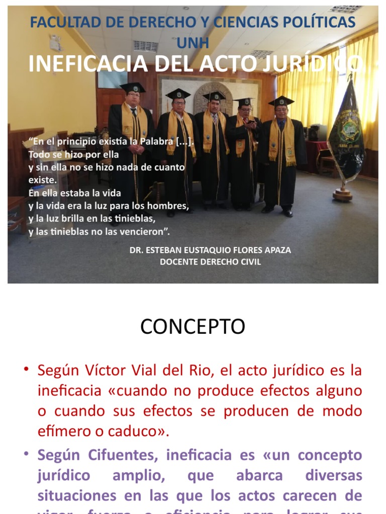 Análisis de la ineficacia de los actos jurídicos según la doctrina y la legislación peruana ...