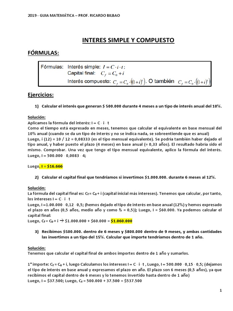 Interes Simple y Compuesto | PDF | Interés | Propiedad